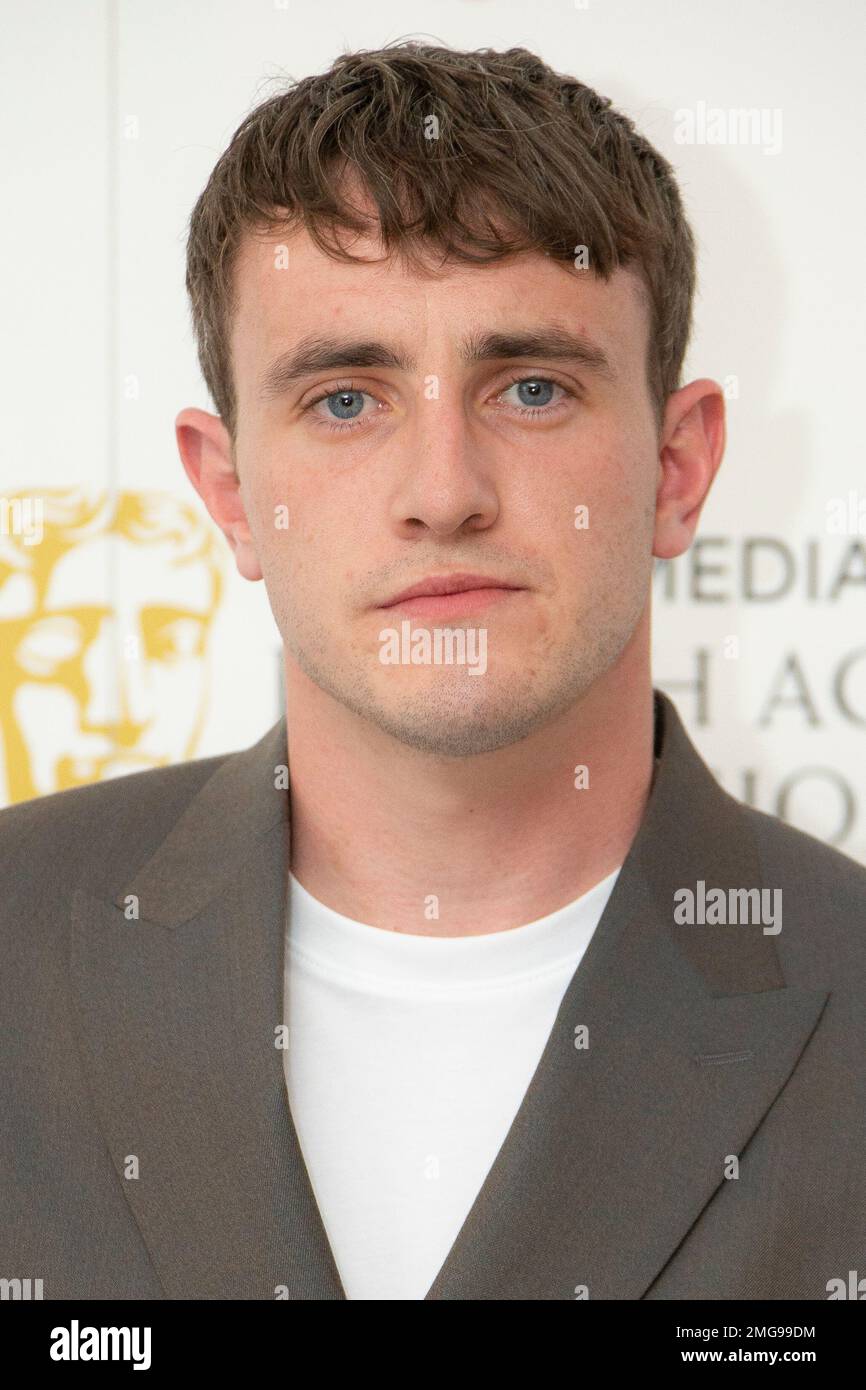 Actor Paul Mescal poses for photographers as they arrive for the ...