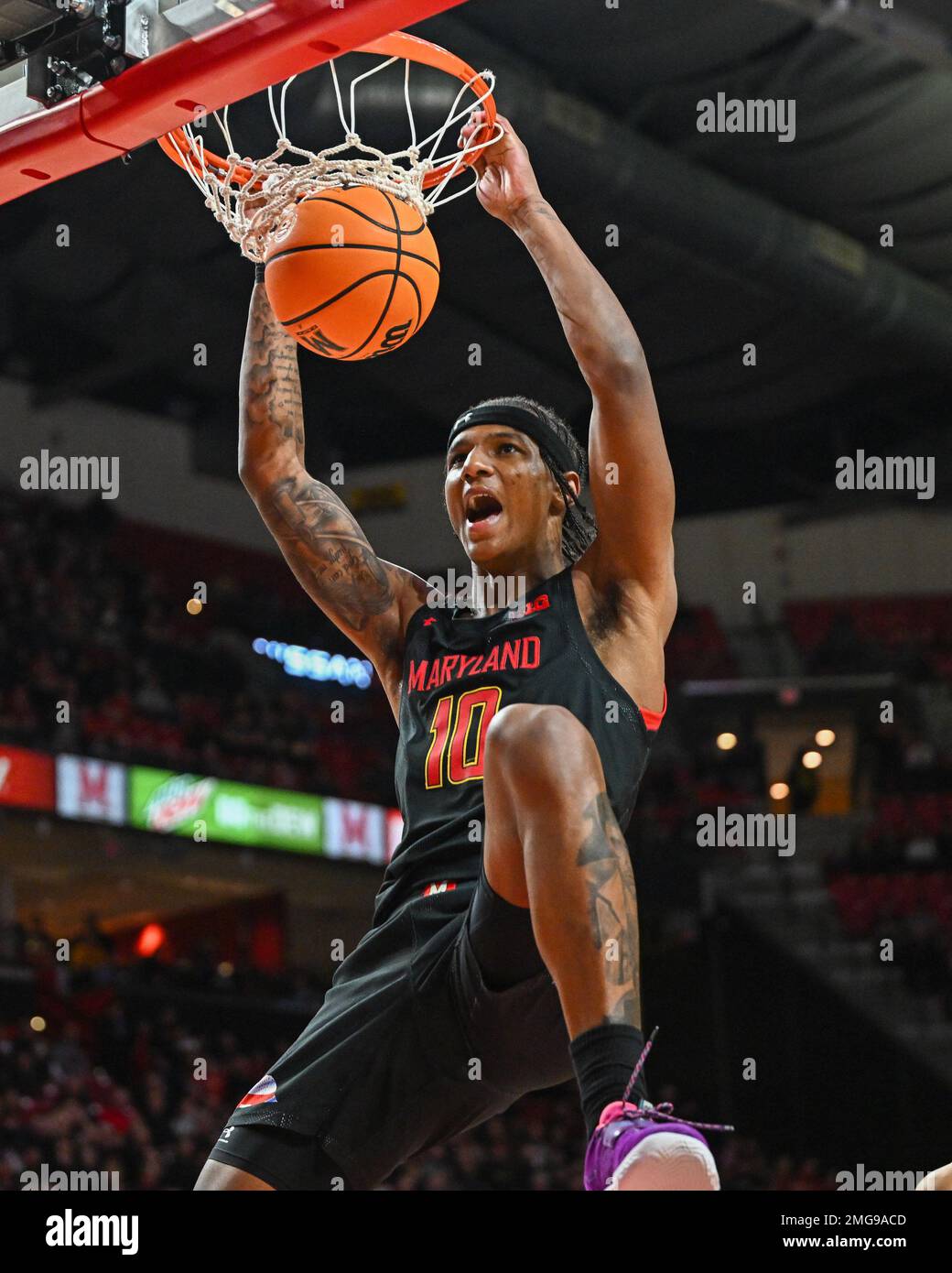 College Park, MD, USA. 25th Jan, 2023. Maryland Terrapins forward ...