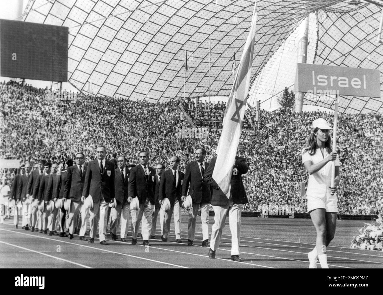 FILE - In this Aug. 26, 1972, file photo, the Israeli Olympic team ...