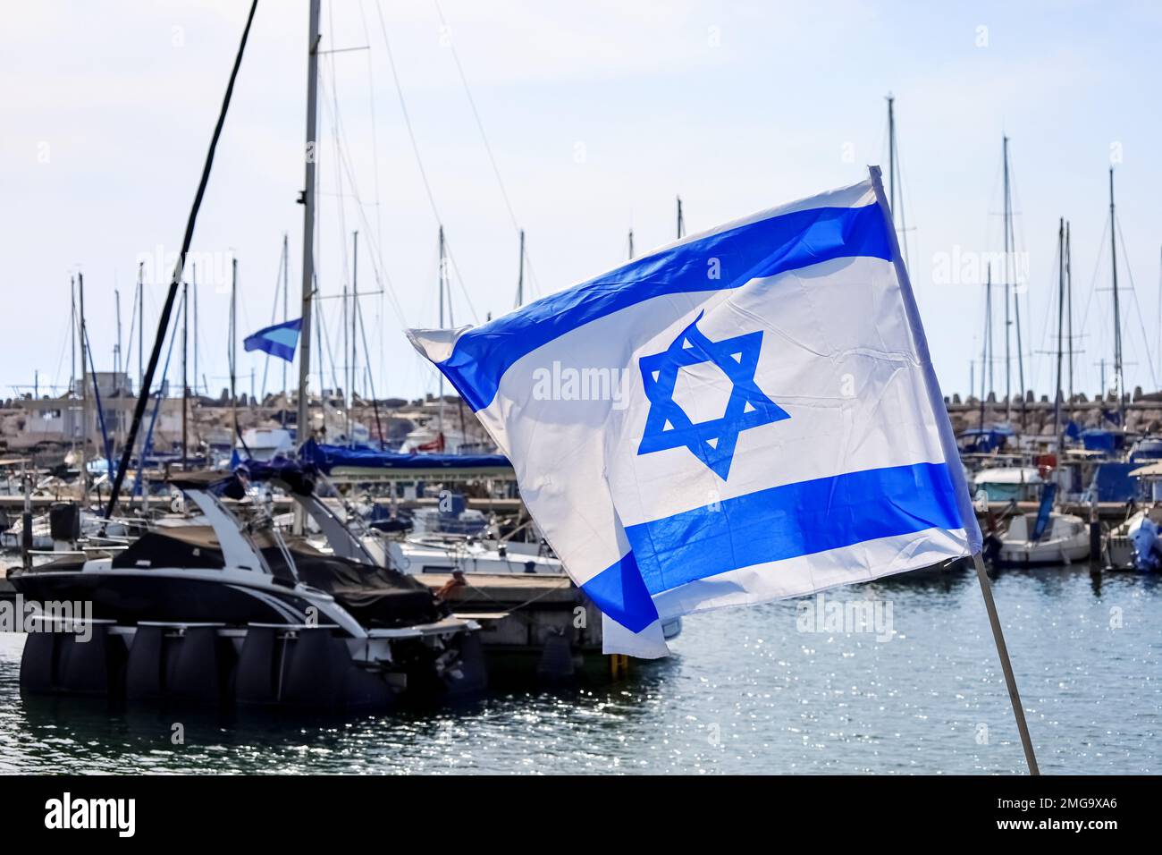 Closeup israel flag waving hi-res stock photography and images - Alamy