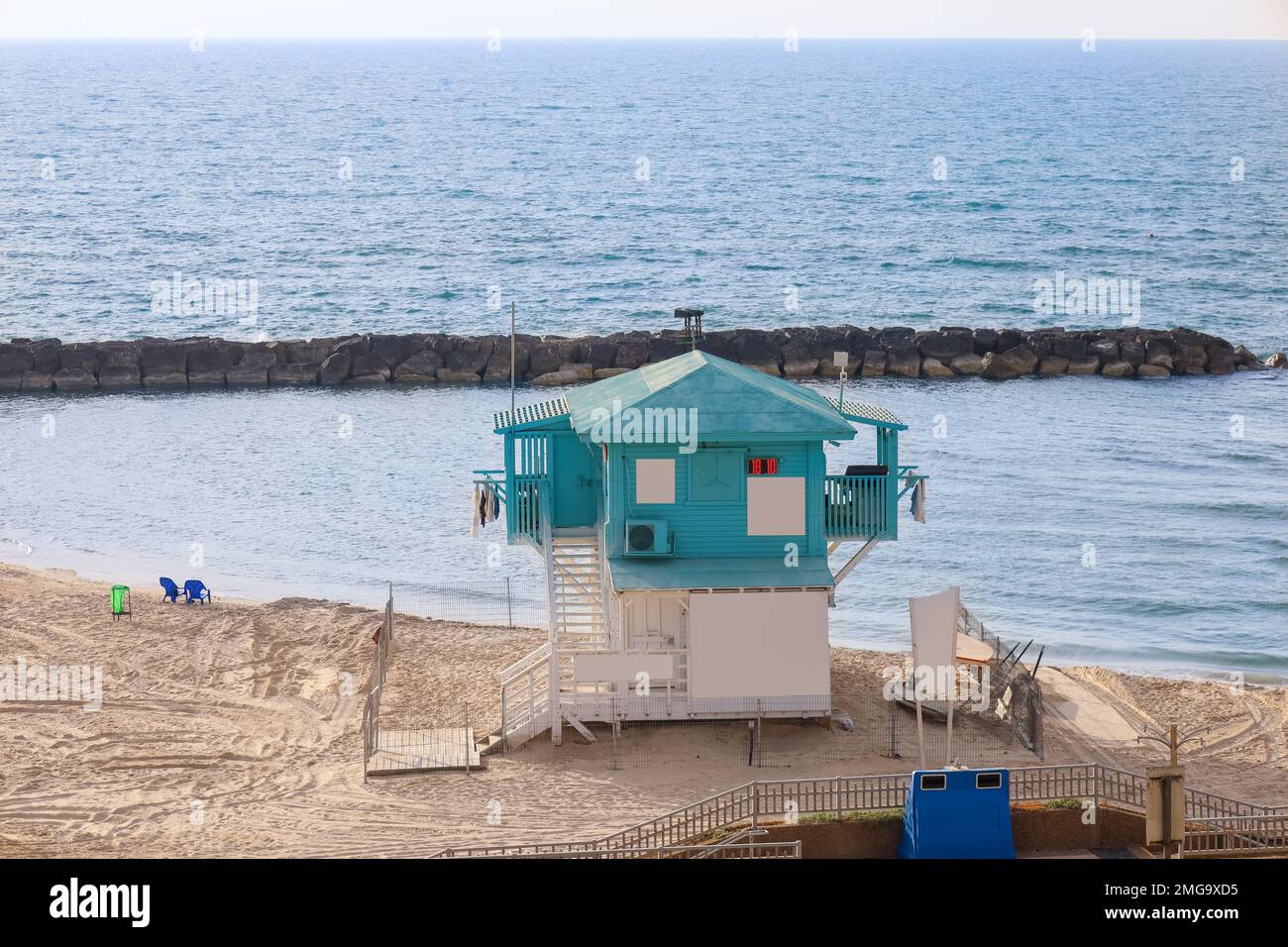 View of lifeguard house on sea beach Stock Photo - Alamy