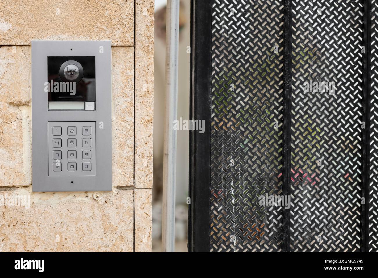Intercom camera on stone wall hi-res stock photography and images - Alamy