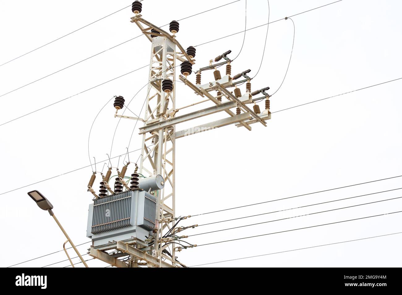 View high voltage line pole Cut Out Stock Images & Pictures - Alamy