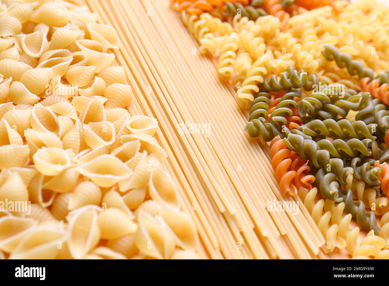 Different types of raw pasta, closeup Stock Photo - Alamy