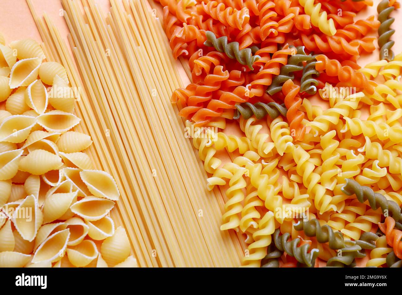 Different types of raw pasta, closeup Stock Photo - Alamy