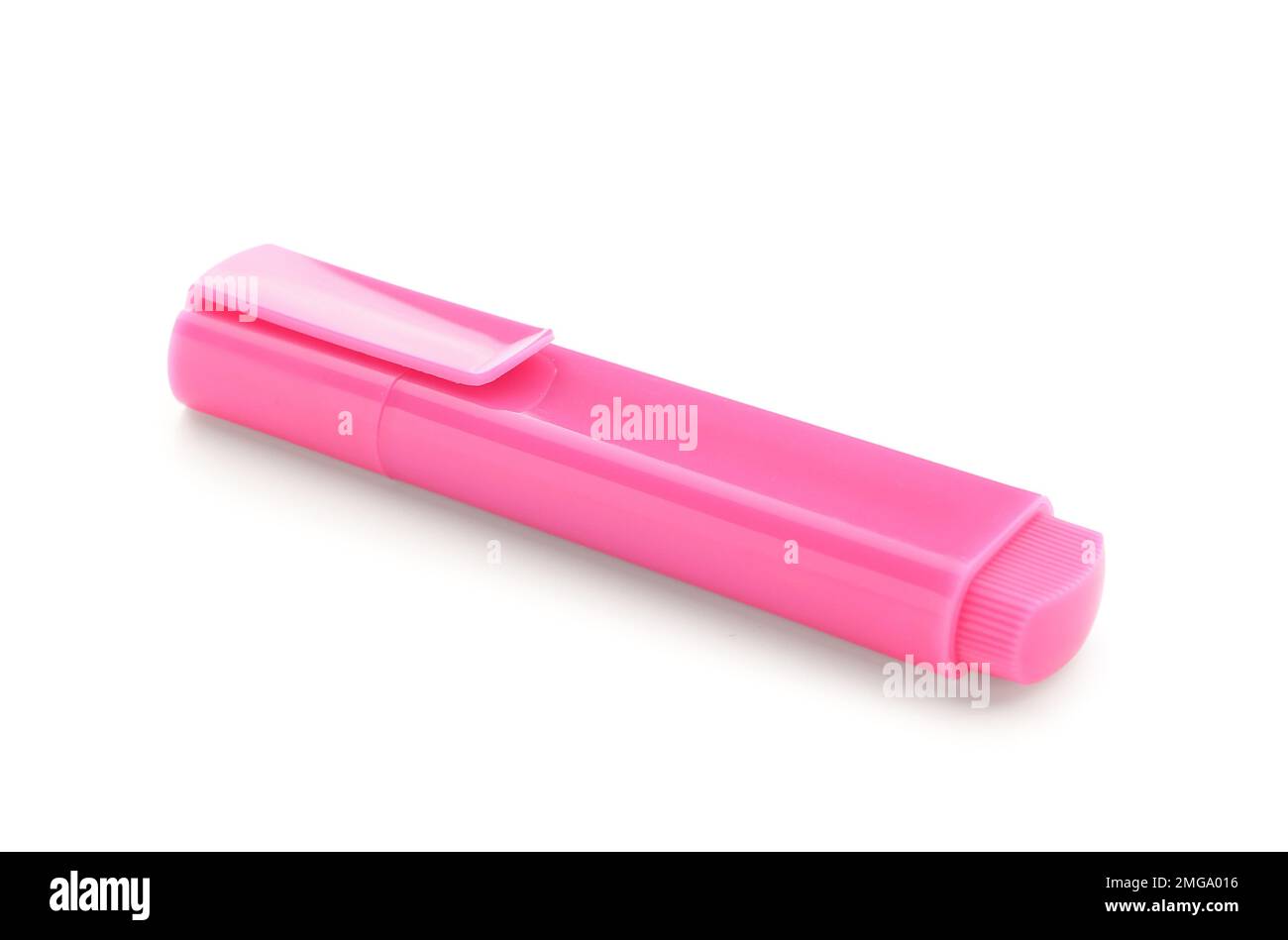 Pink marker on white background Stock Photo - Alamy