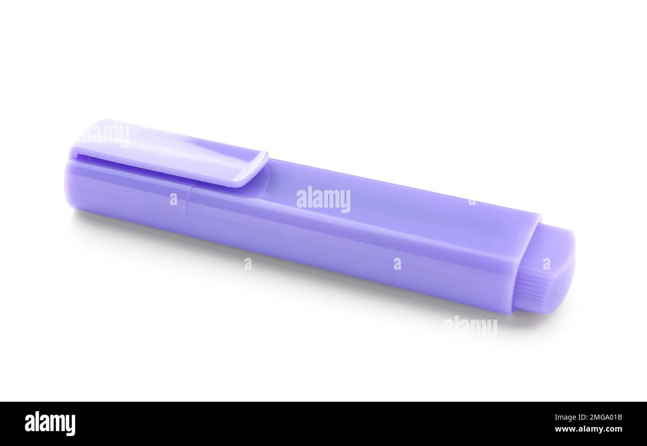 Purple marker isolated on white background Stock Photo - Alamy