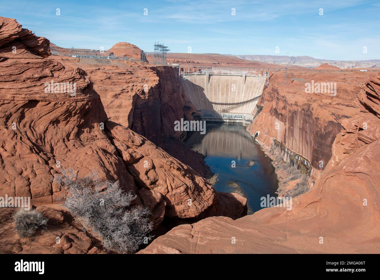 The Glen Canyon Dam was built to form Lake Powell near Page, AZ, USA ...