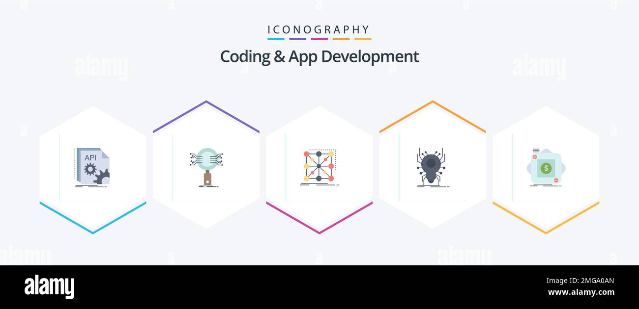 Coding And App Development 25 Flat icon pack including spider. bug ... Coding And App Development 25 Flat icon pack including spider. bug ...