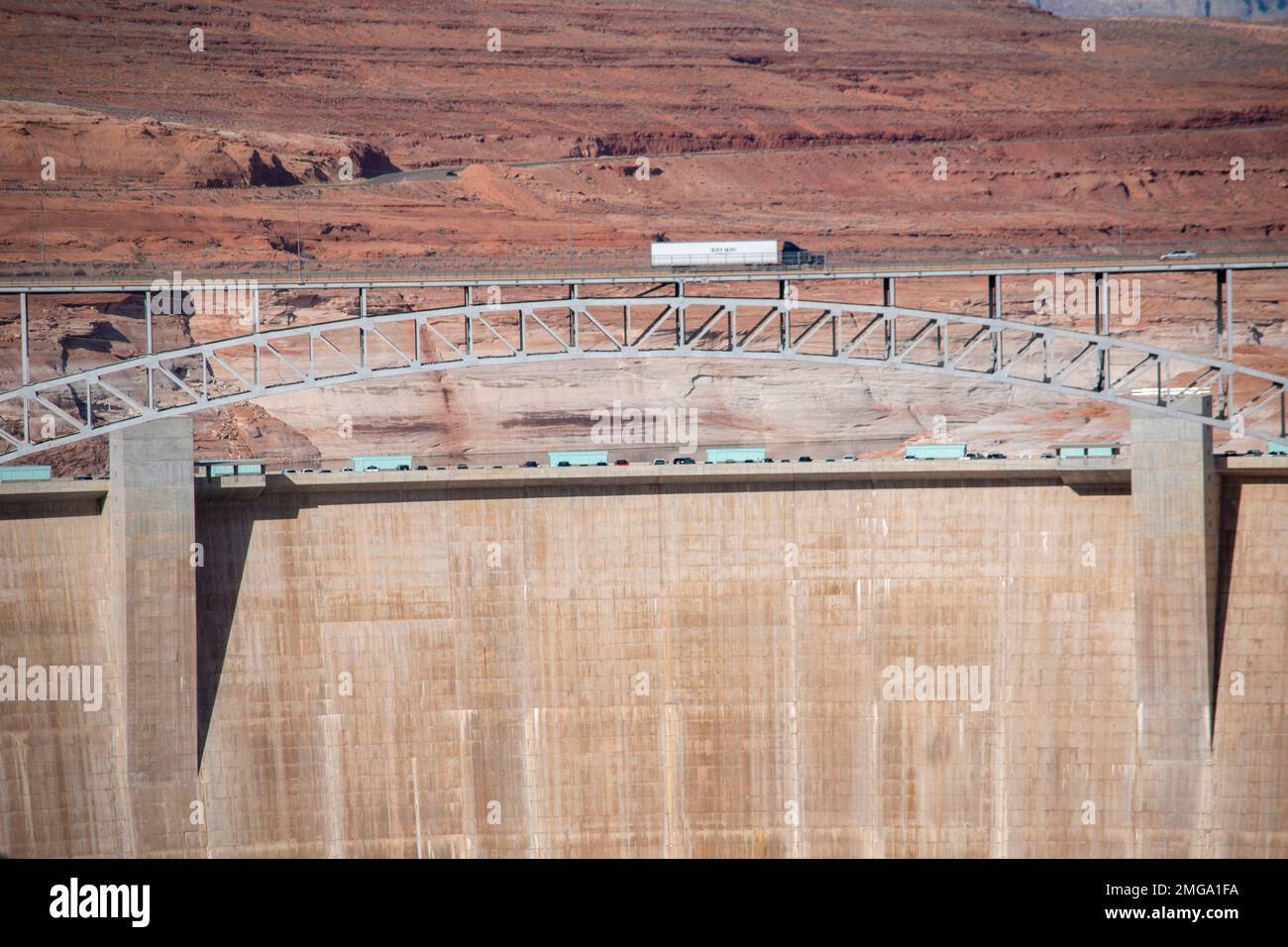 The Glen Canyon Dam was built to form Lake Powell near Page, AZ, USA ...