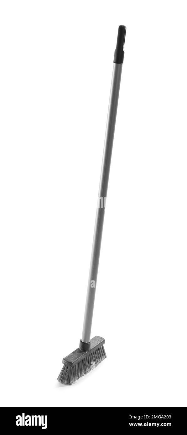 Broom for cleaning isolated on white background Stock Photo - Alamy