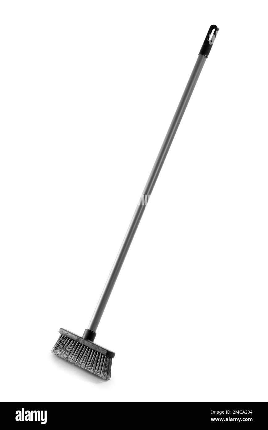 Broom for cleaning isolated on white background Stock Photo - Alamy