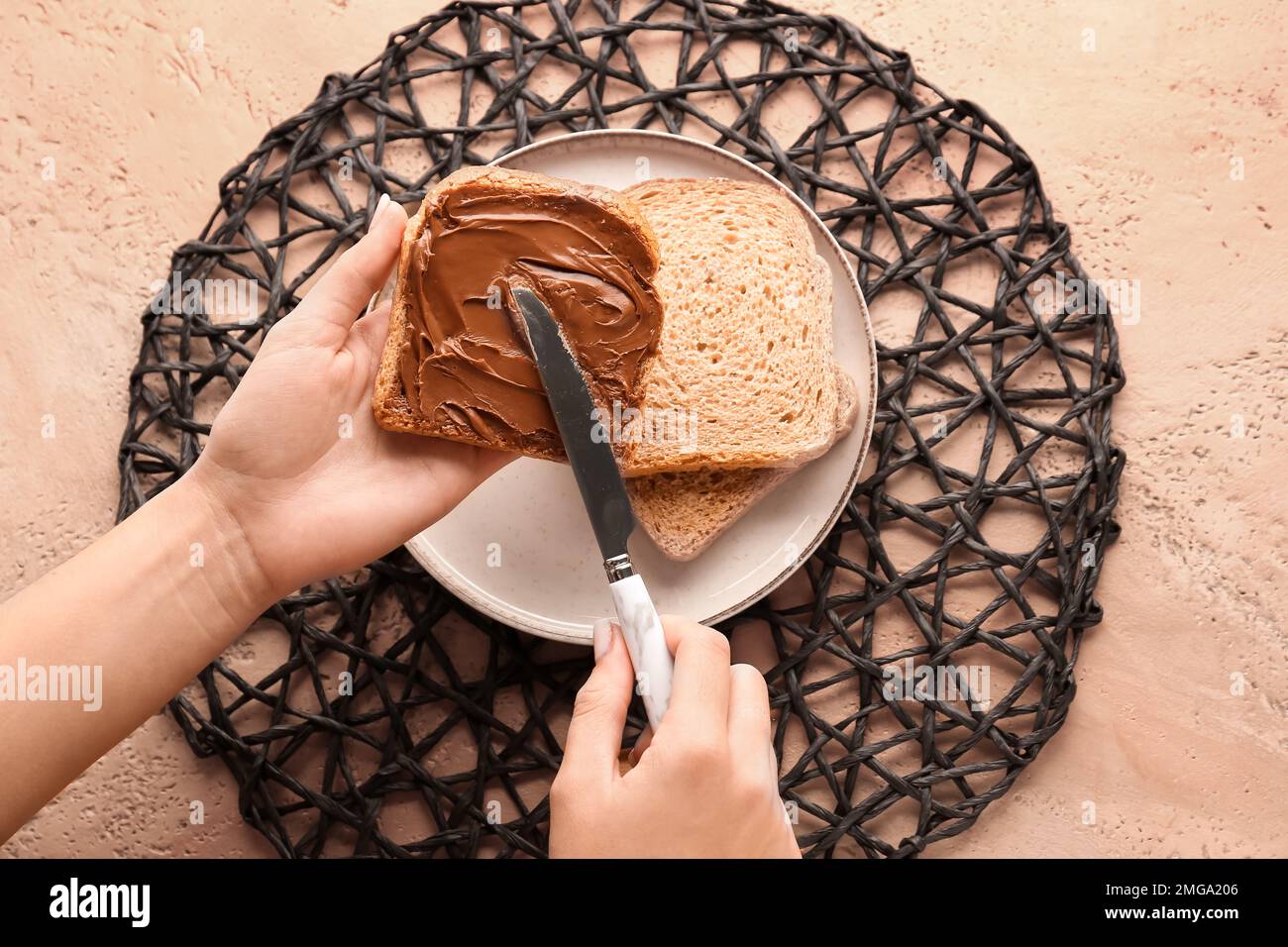 Person spreading butter on top hi-res stock photography and images - Alamy