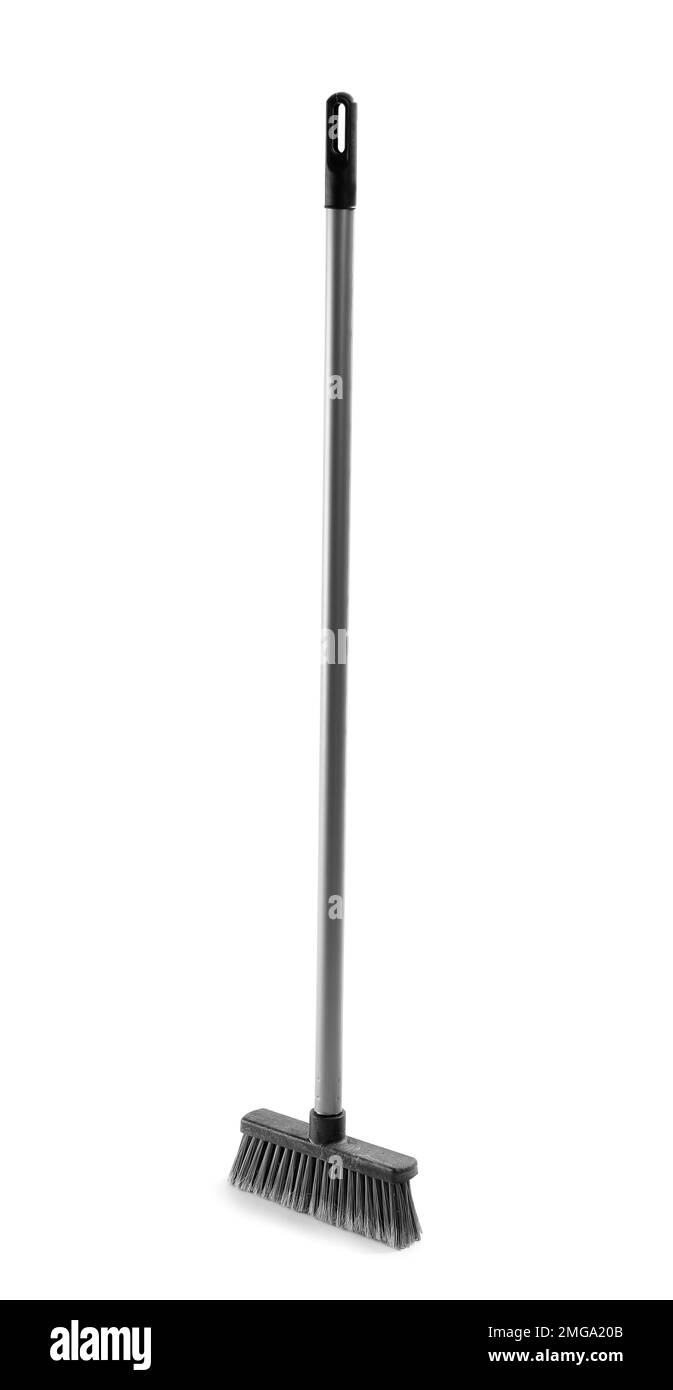 Broom for cleaning isolated on white background Stock Photo - Alamy