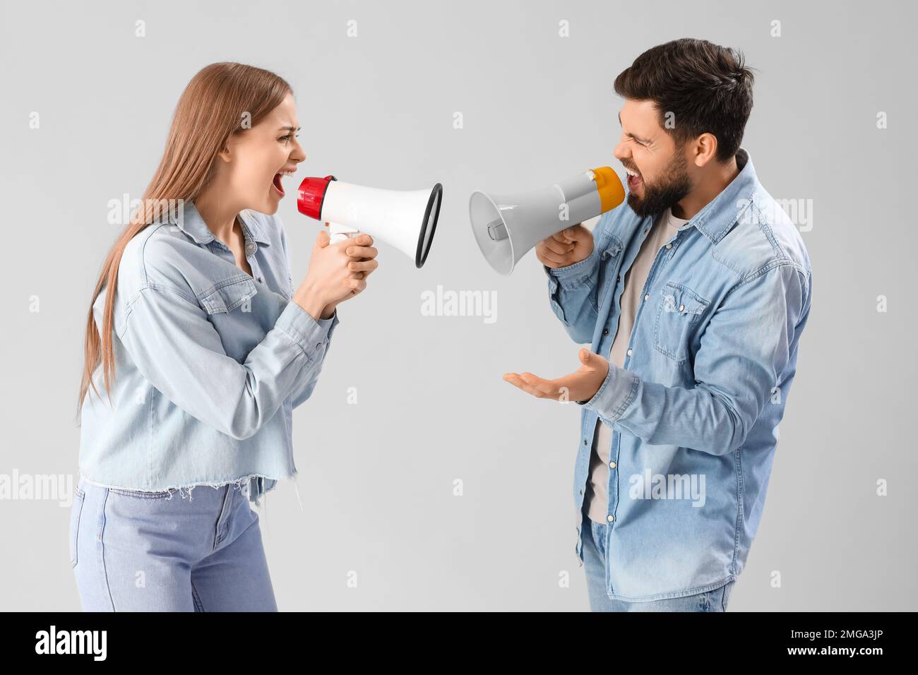 Megaphones couple hi-res stock photography and images - Alamy