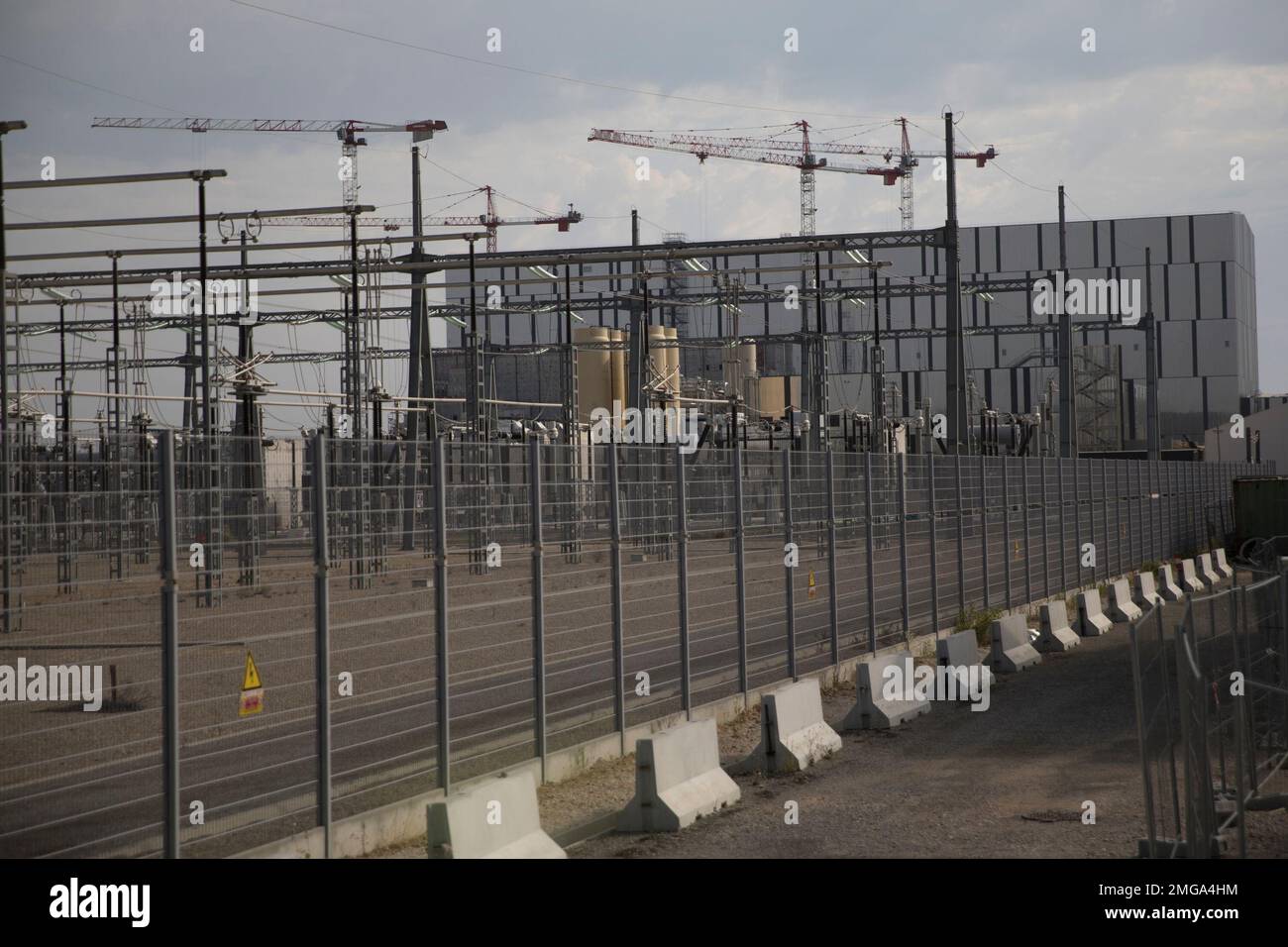 The ITER electrical grid is pictured in front of the assembly hall at ...