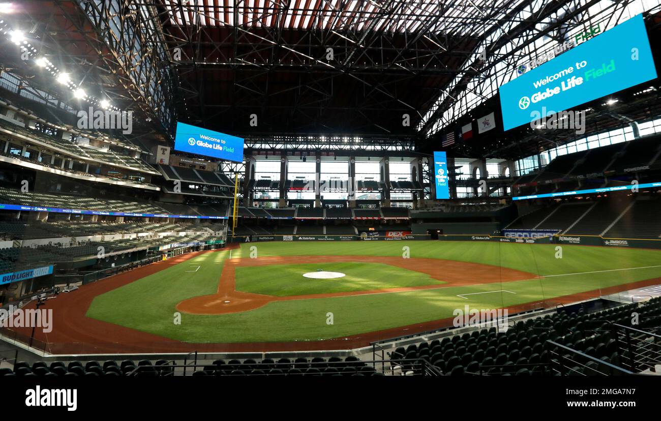 In this photo made Thursday, July 23, 2020, a a view from the stands is ...