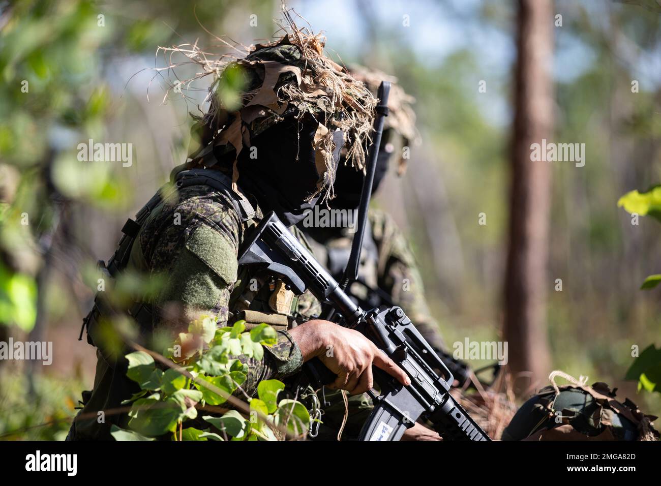 A member of the Philippine army leads a patrol during exercise Predator ...