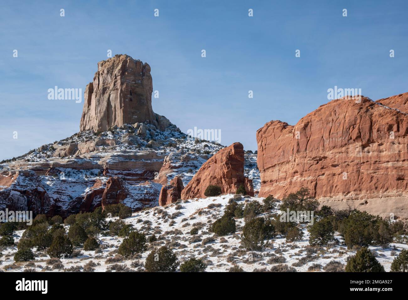 Square Butte is a peculiar rock formation in Coconino County, AZ Stock ...
