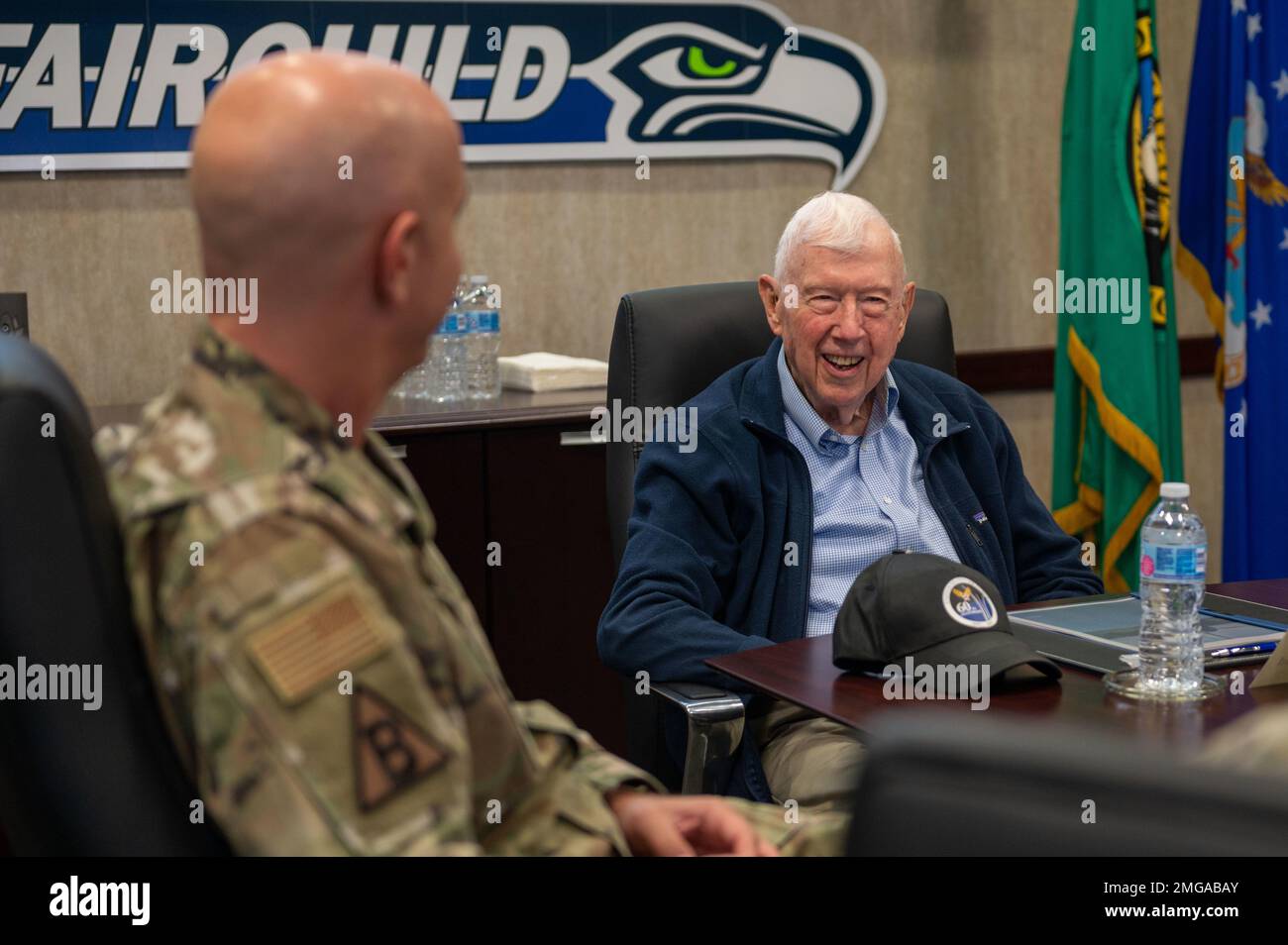 Retired Gen. John Shaud, former 92nd Bombardment wing commander, speaks ...