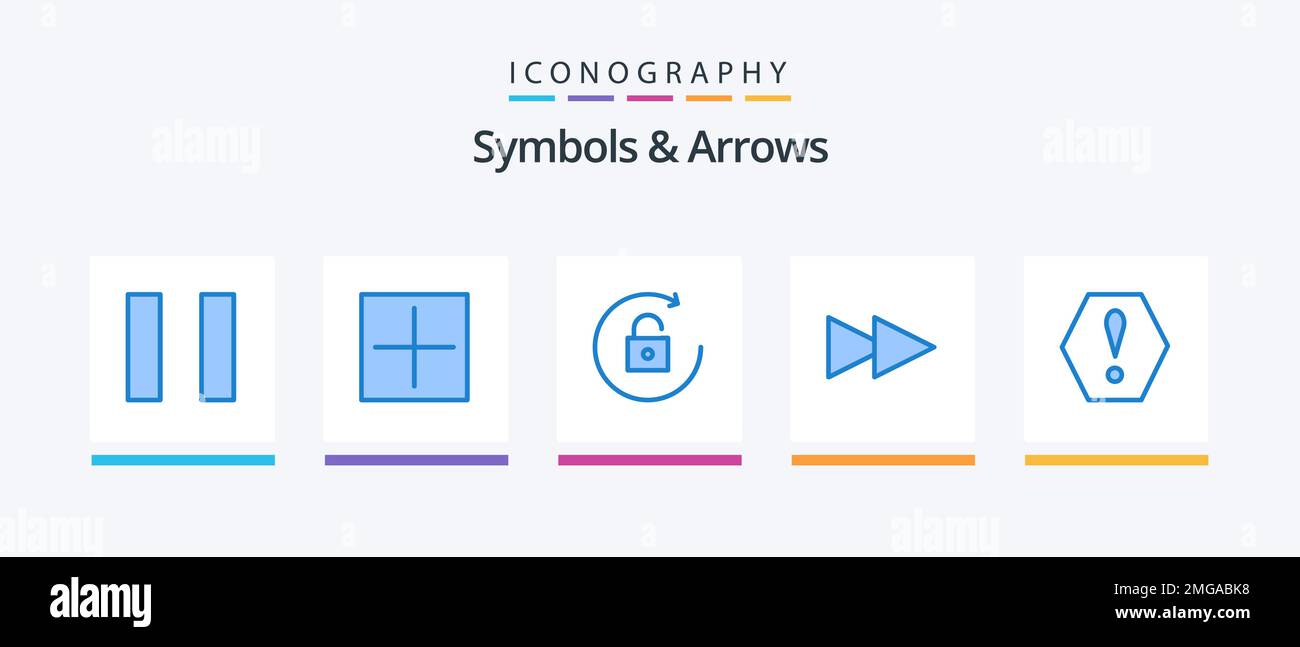 Symbols and Arrows Blue 5 Icon Pack Including . forward. warning ...