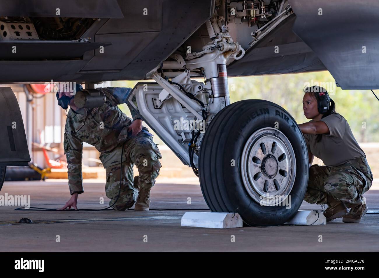 U.S. Air Force Airman 1st class Christian Mondeau, and Senior Airman ...
