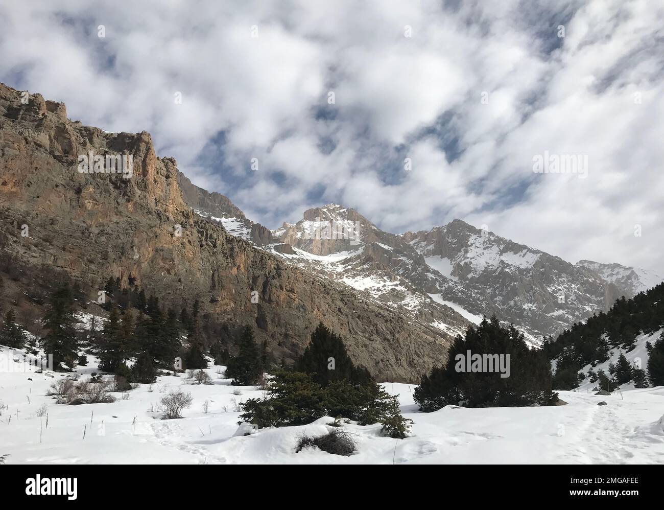 Emli Valley at Aladaglar Mountain Range in Nigde, Turkey. Aladaglar is ...