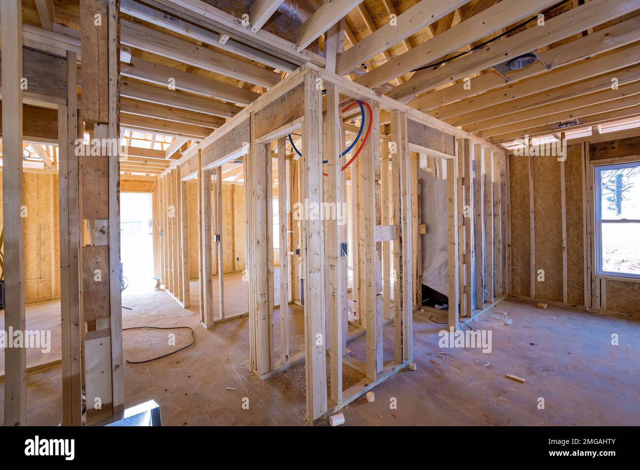 Structure truss beams system newly built framing system for new house ...