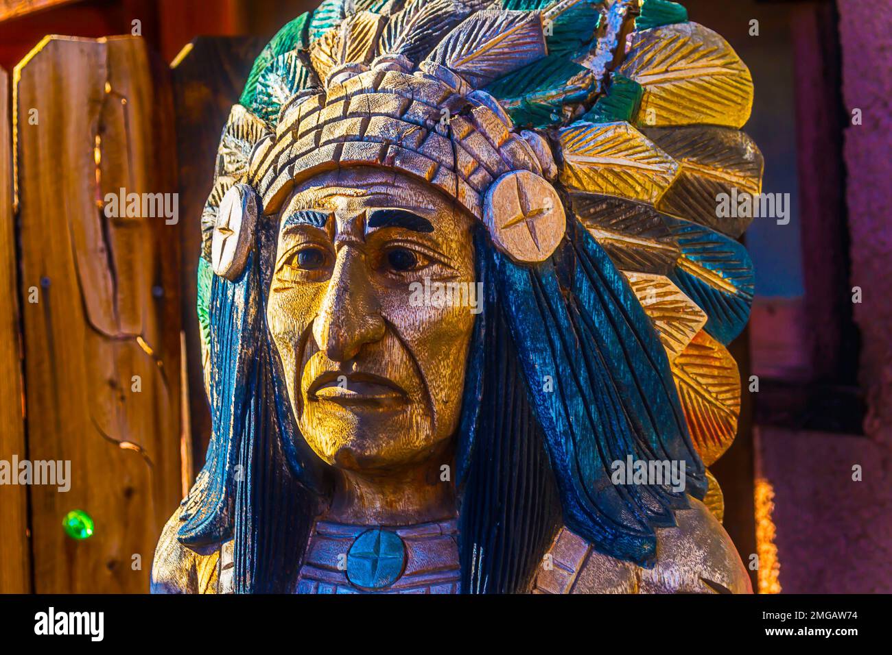 Carved Wooden Indian Stock Photo - Alamy