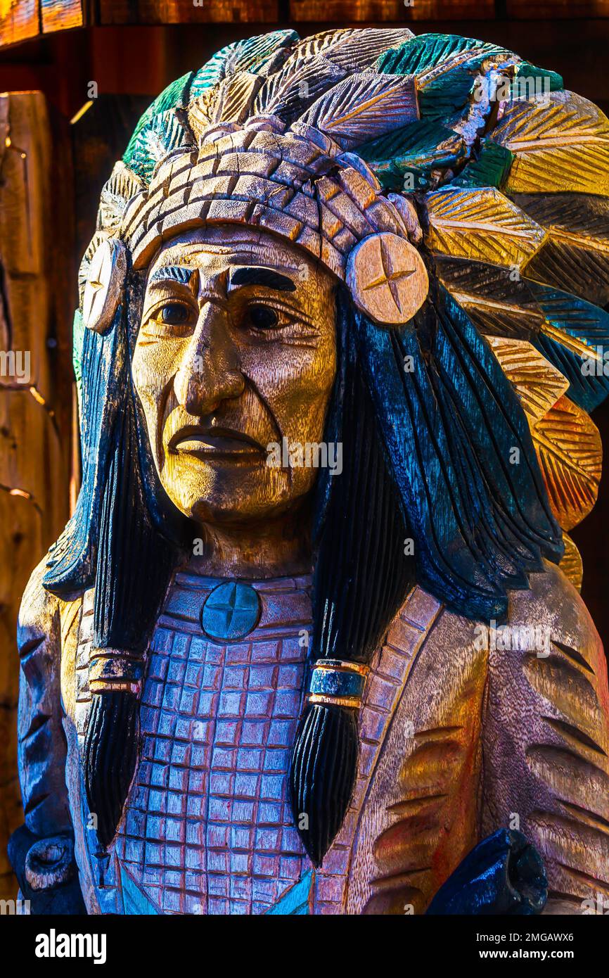Old Wooden Indian Stock Photo - Alamy