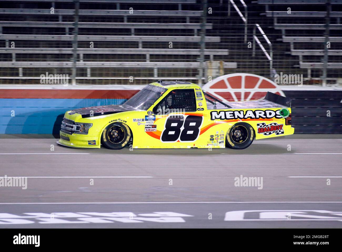 Matt Crafton heads down the front stretch during the NASCAR Trucks auto ...