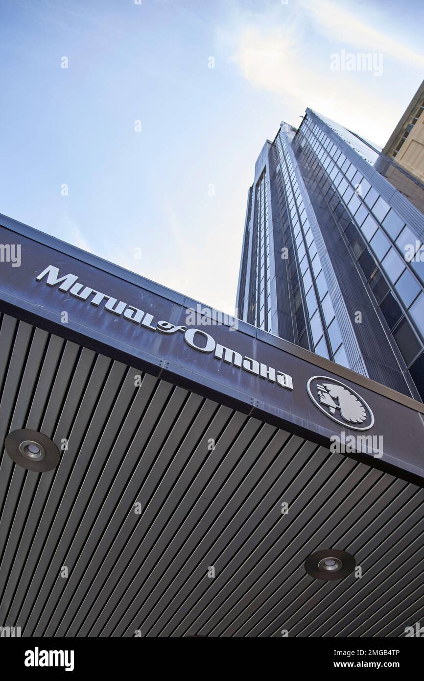 The Mutual of Omaha logo is seen at the company's corporate ...