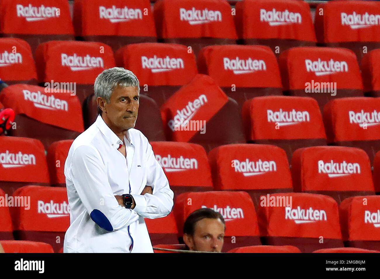 Barcelona's head coach Quique Setien is seen during a Spanish La Liga ...