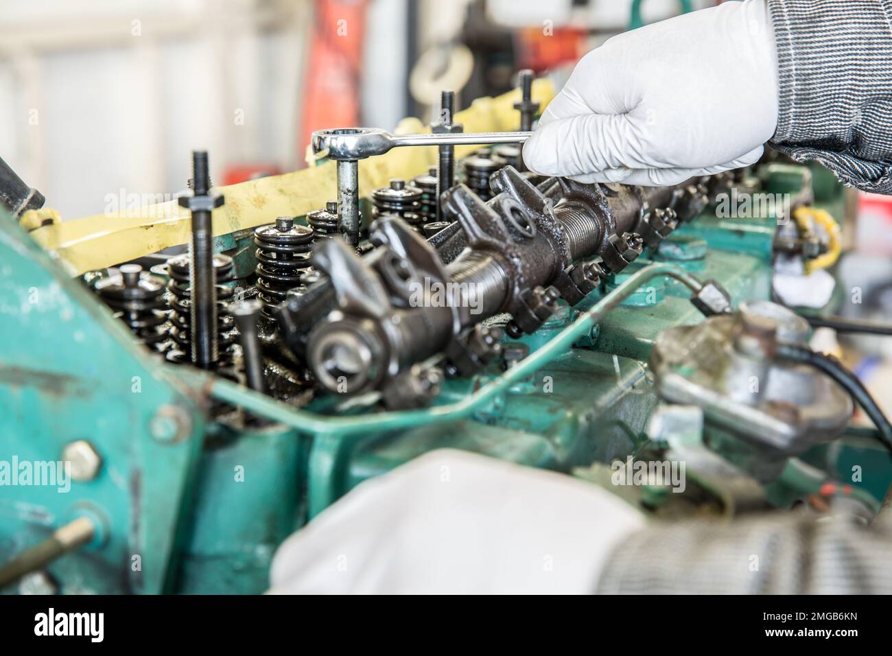 Japanese factory doing marine engine repair overhaul Stock Photo - Alamy