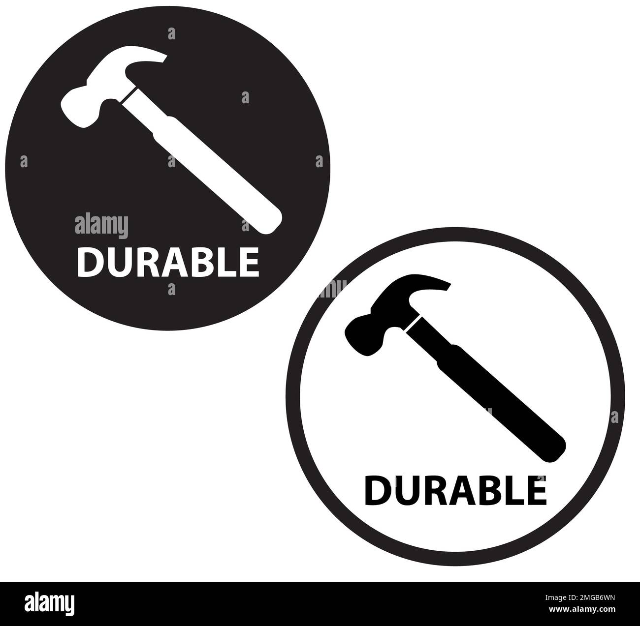 Metal durable unbreakable icon on white background. Durable sign ...