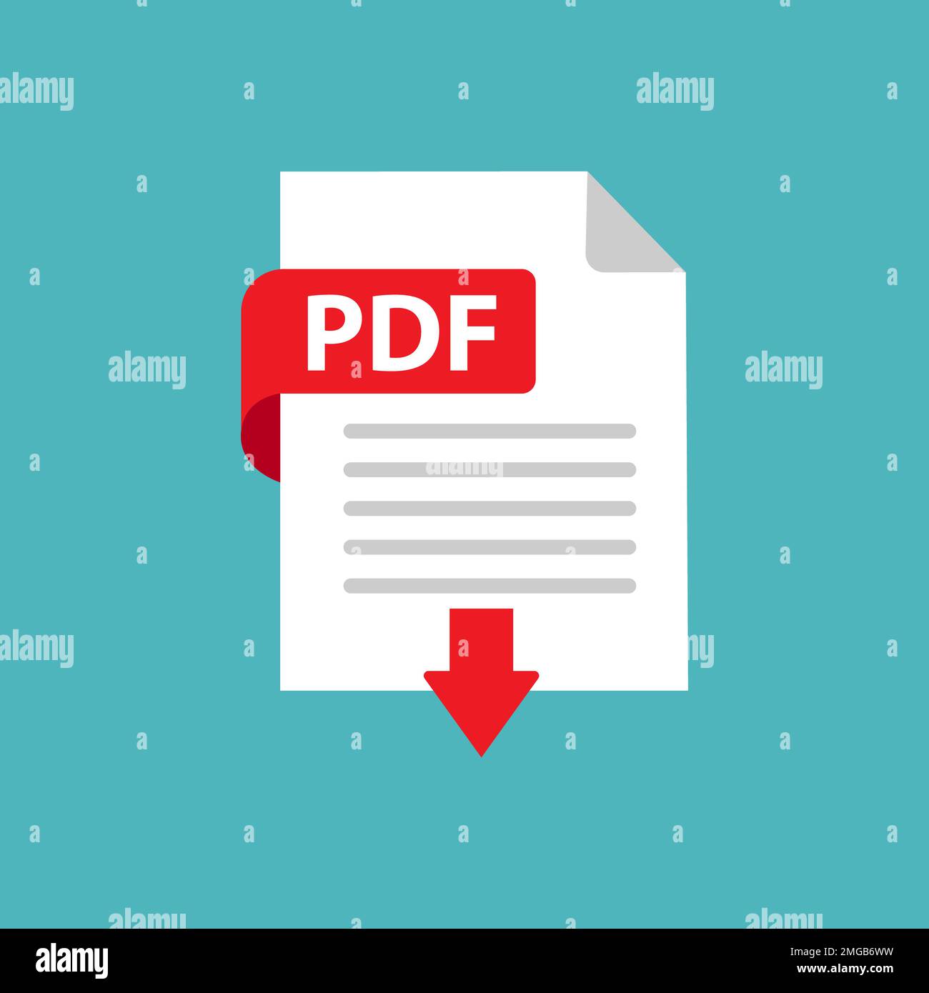 Document text on white background. Pdf icon. Archive business concept ...
