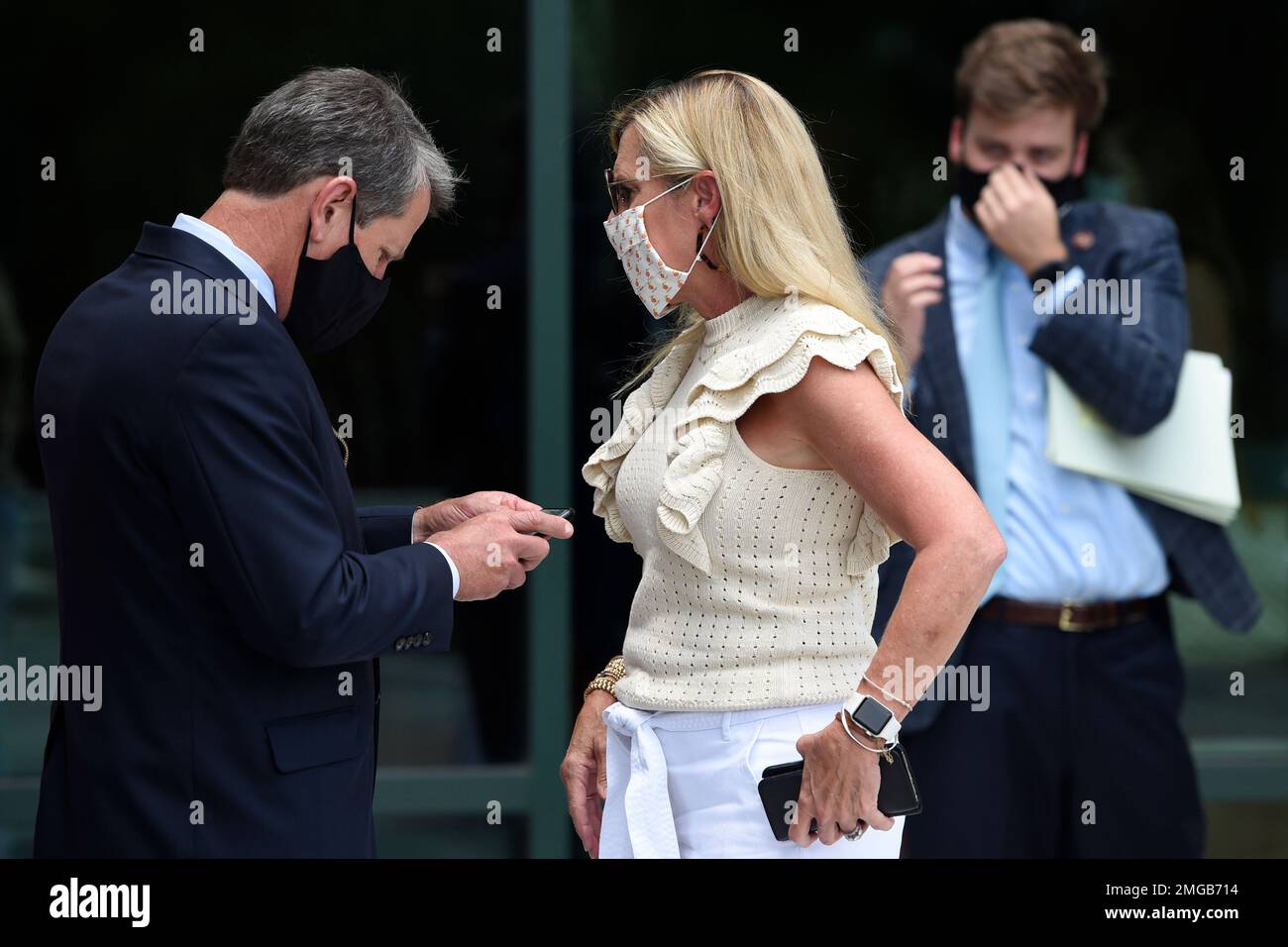Georgia Gov. Brian Kemp speaks first lady Marty Kemp at Wellstar ...