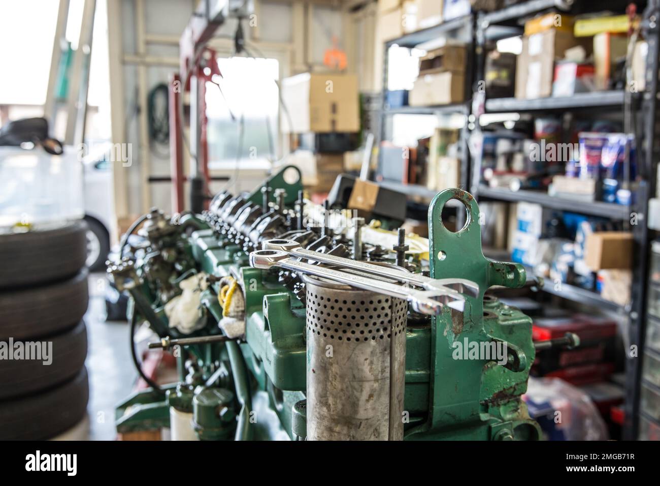 Japanese factory doing marine engine repair overhaul Stock Photo - Alamy