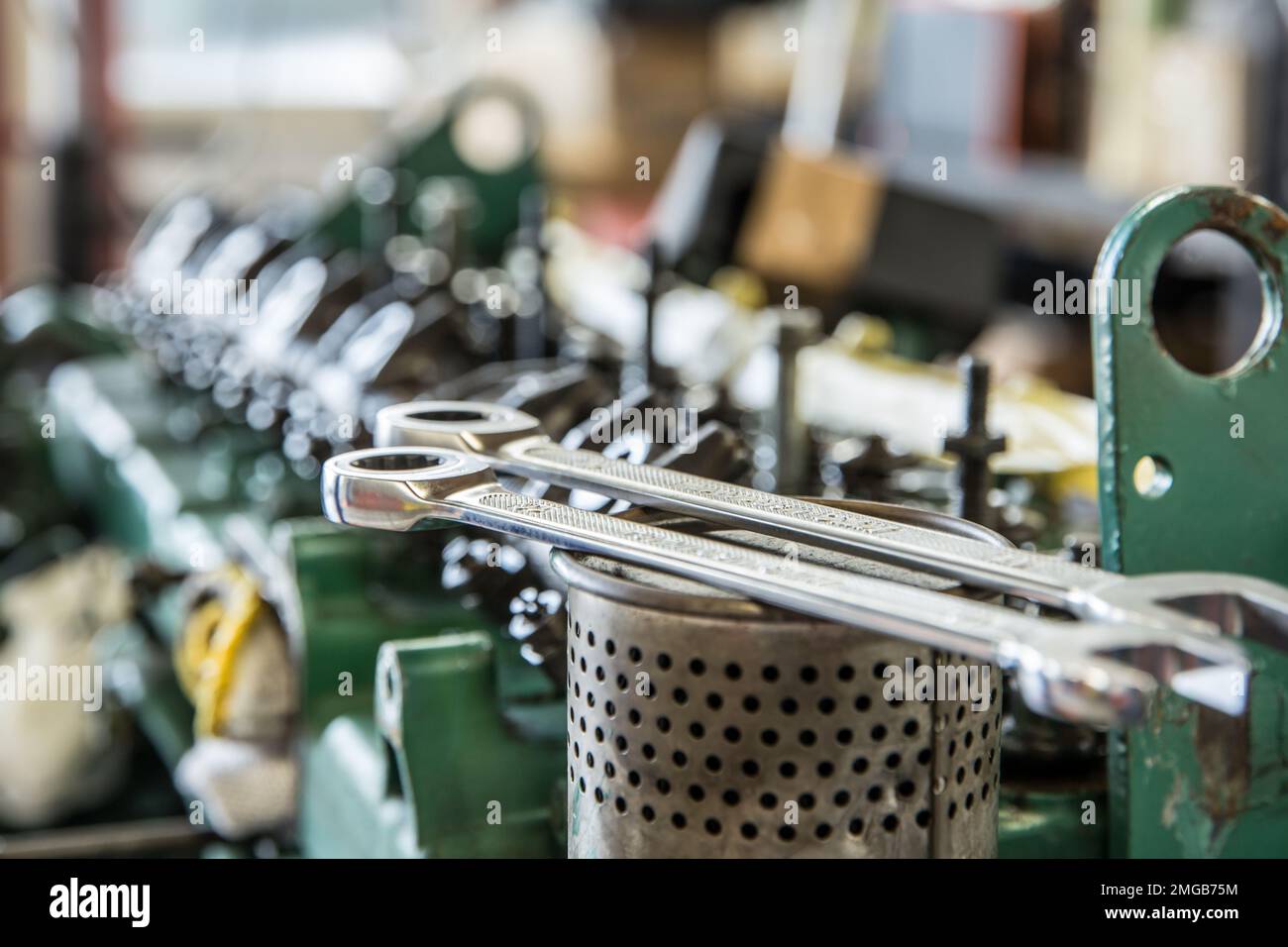 Japanese factory doing marine engine repair overhaul Stock Photo - Alamy