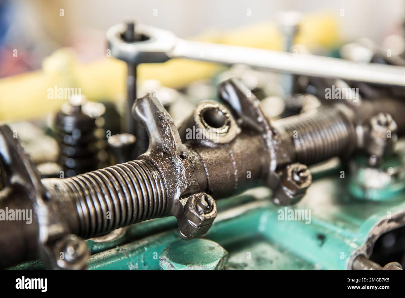 Japanese factory doing marine engine repair overhaul Stock Photo - Alamy