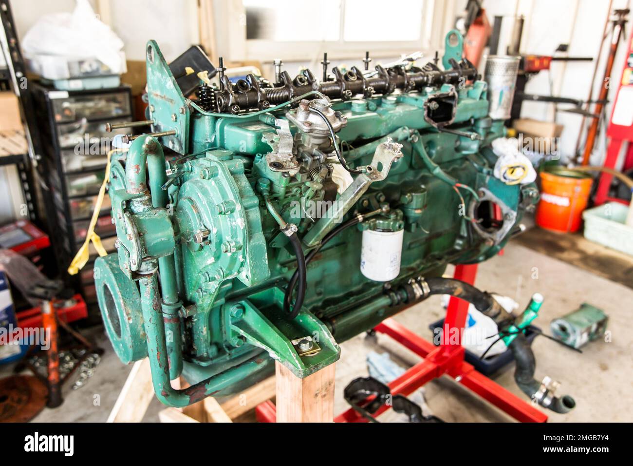Japanese factory doing marine engine repair overhaul Stock Photo - Alamy