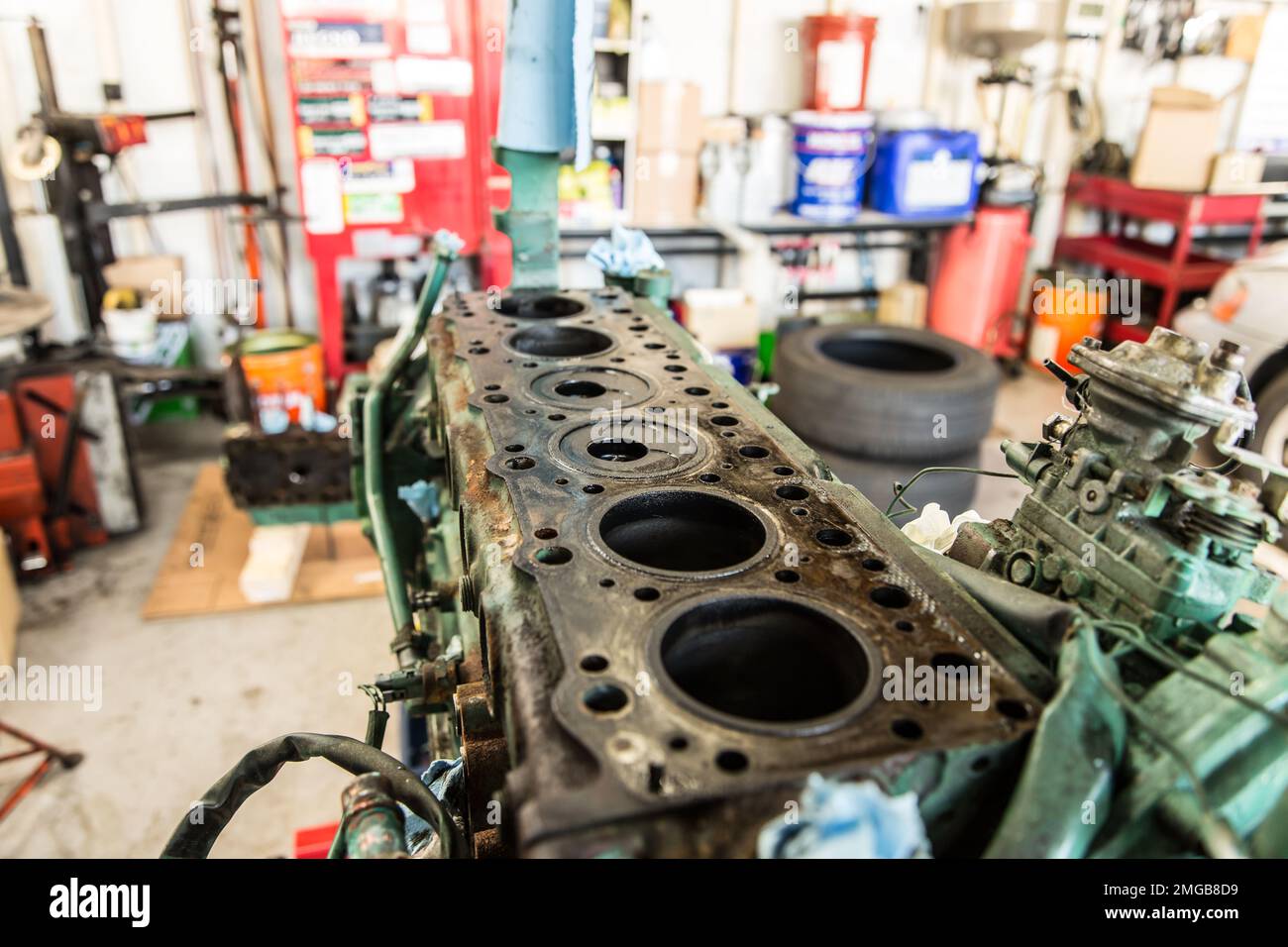 Japanese factory doing marine engine repair overhaul Stock Photo - Alamy