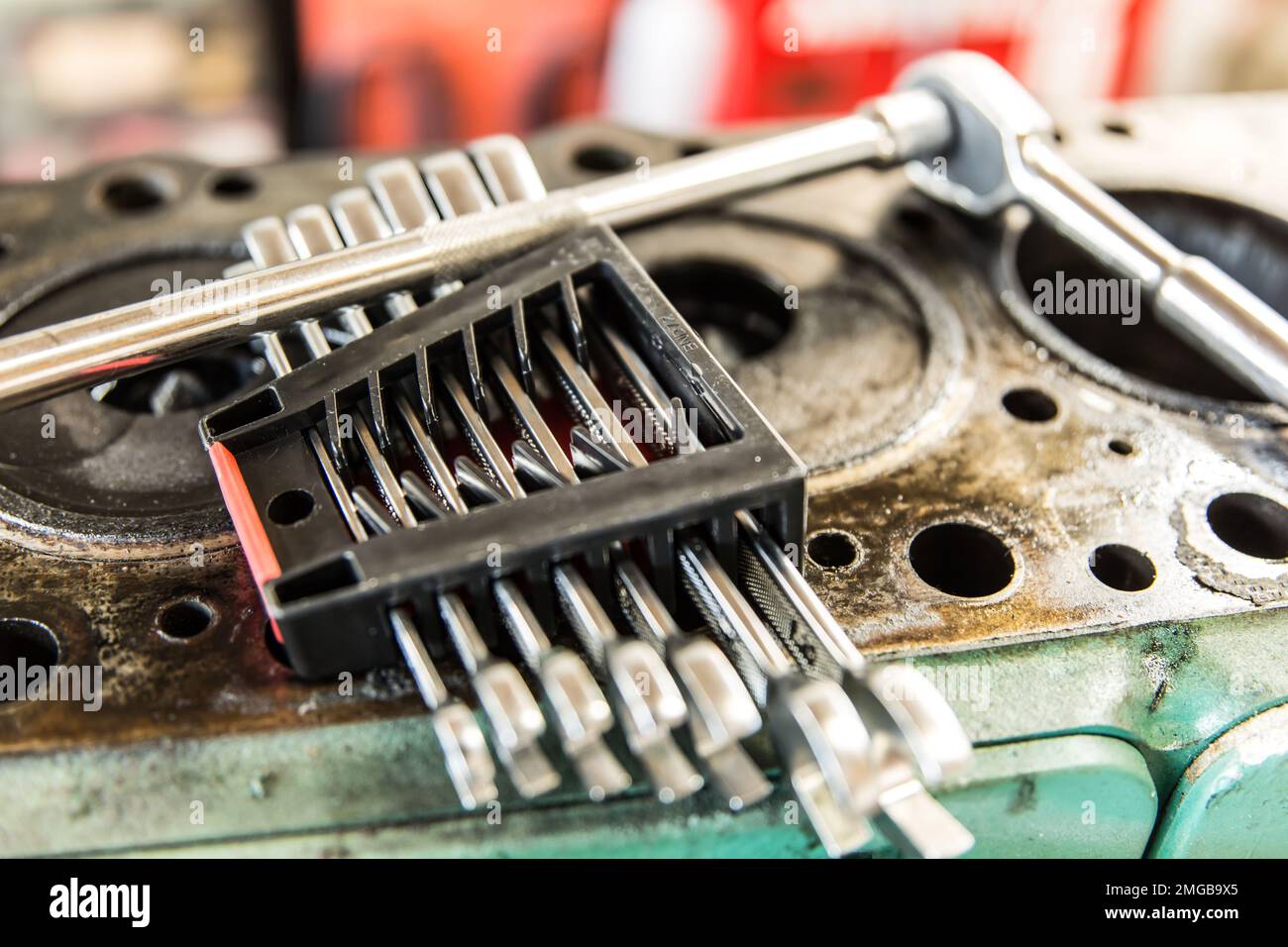 Japanese factory doing marine engine repair overhaul Stock Photo - Alamy
