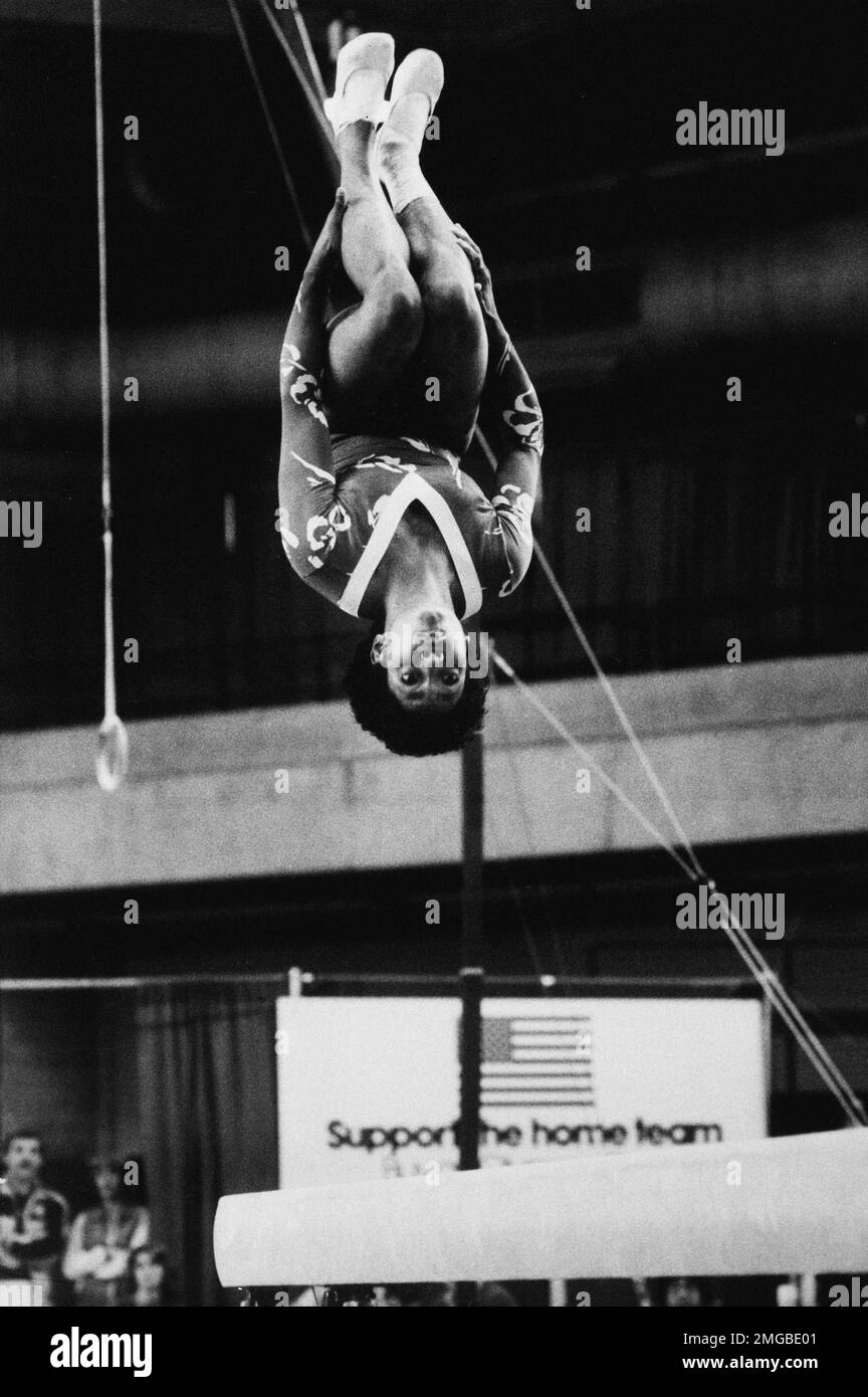 Dianne Durham, 14, of Gary, Ind., does a flip during individual final ...