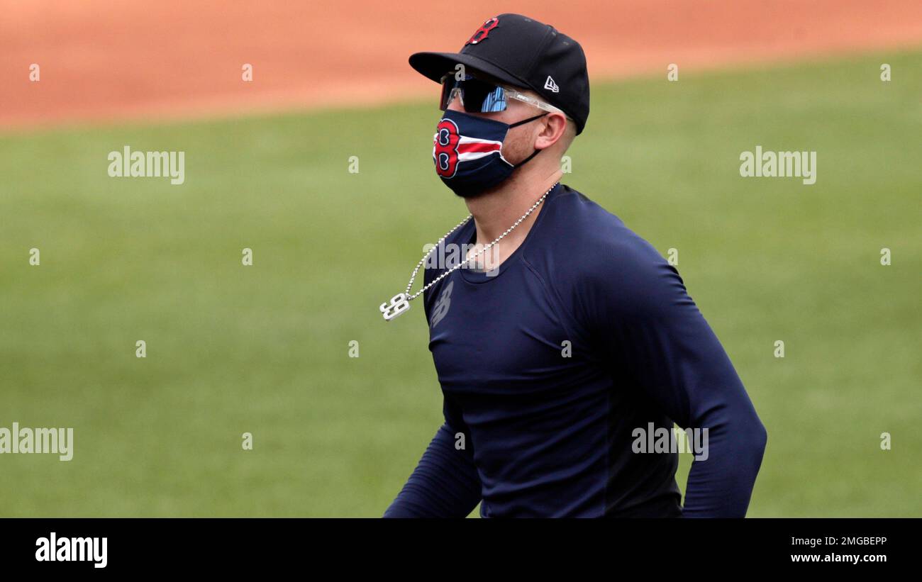 Boston Red Sox center fielder Alex Verdugo runs sprints during a ...