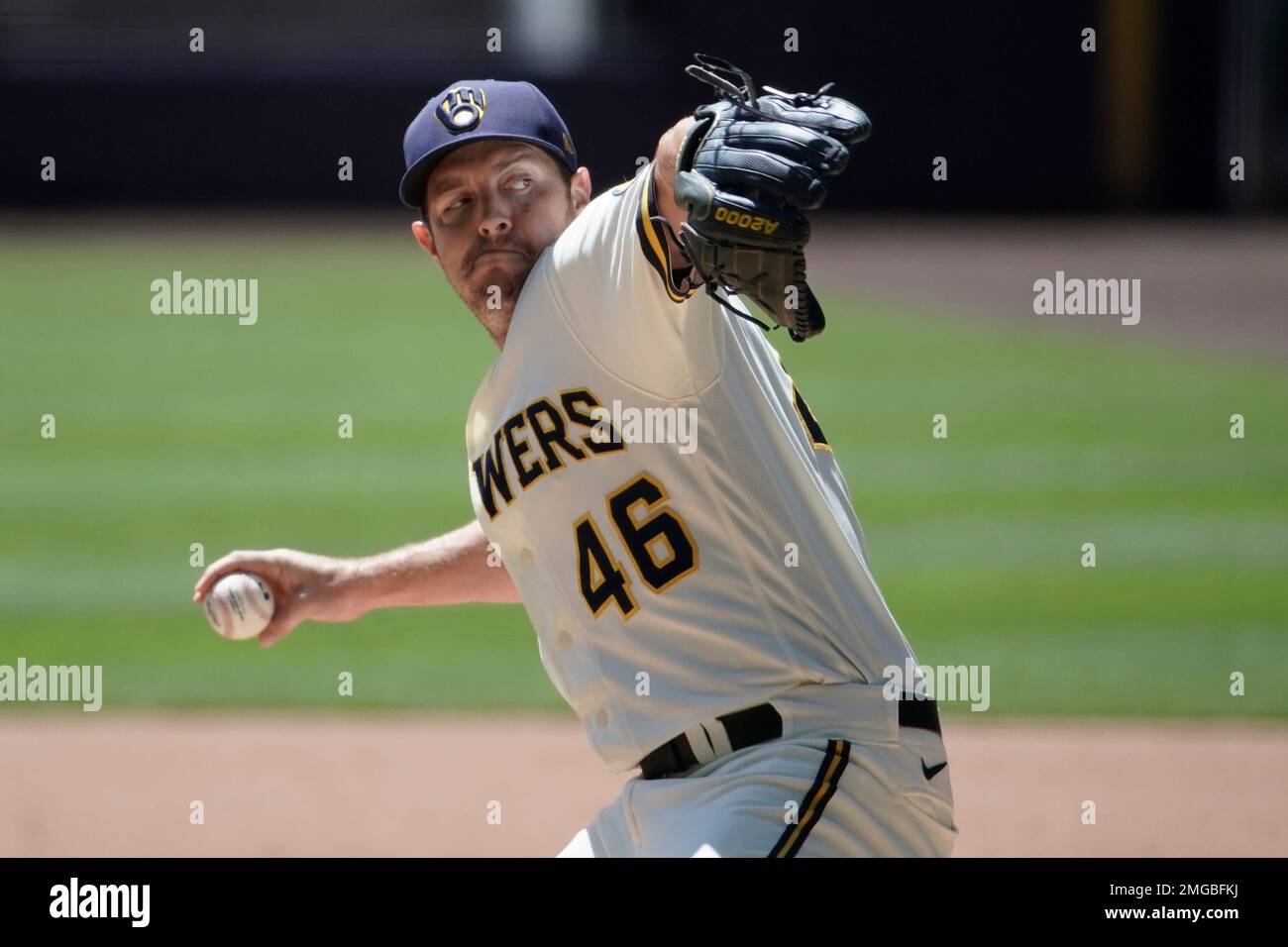 Milwaukee Brewers' Corey Knebel throws during a practice session Monday ...