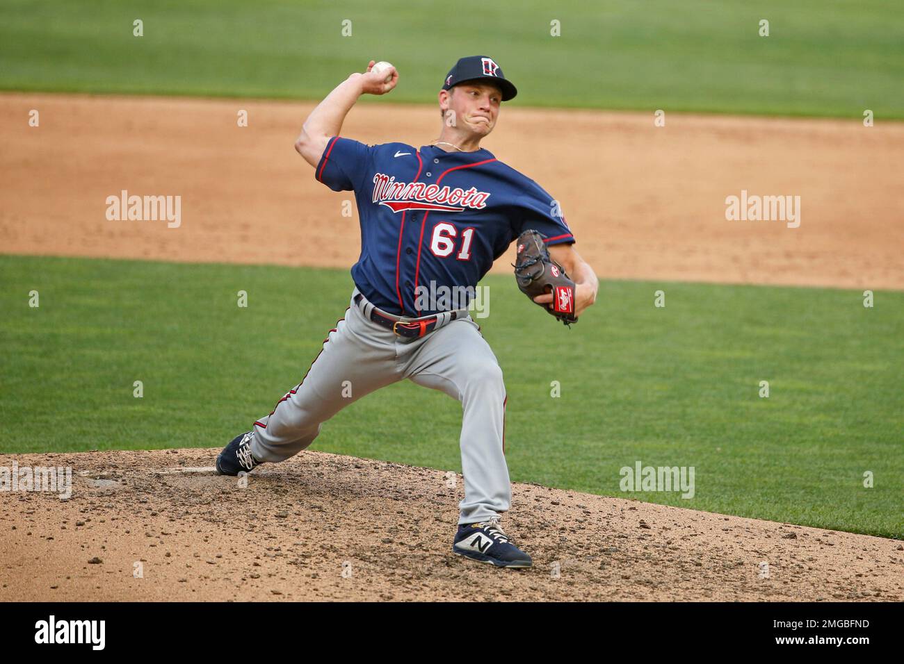 Minnesota Twins' Cody Stashak throws during an intrasquad game at a ...
