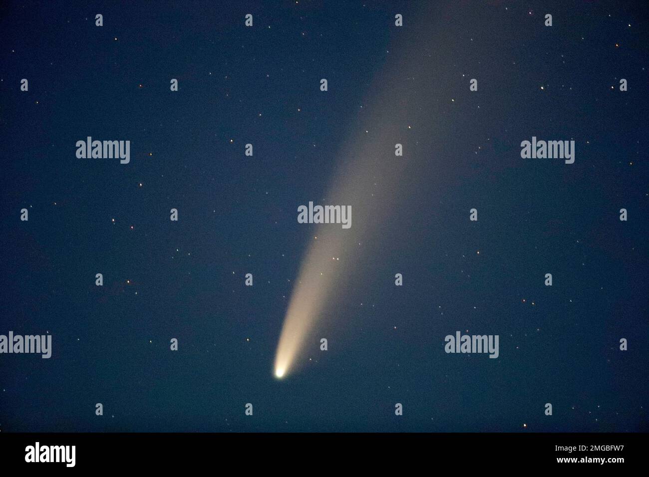 The comet Neowise or C/2020 F3 is seen over the Turets, Belarus, 110 ...
