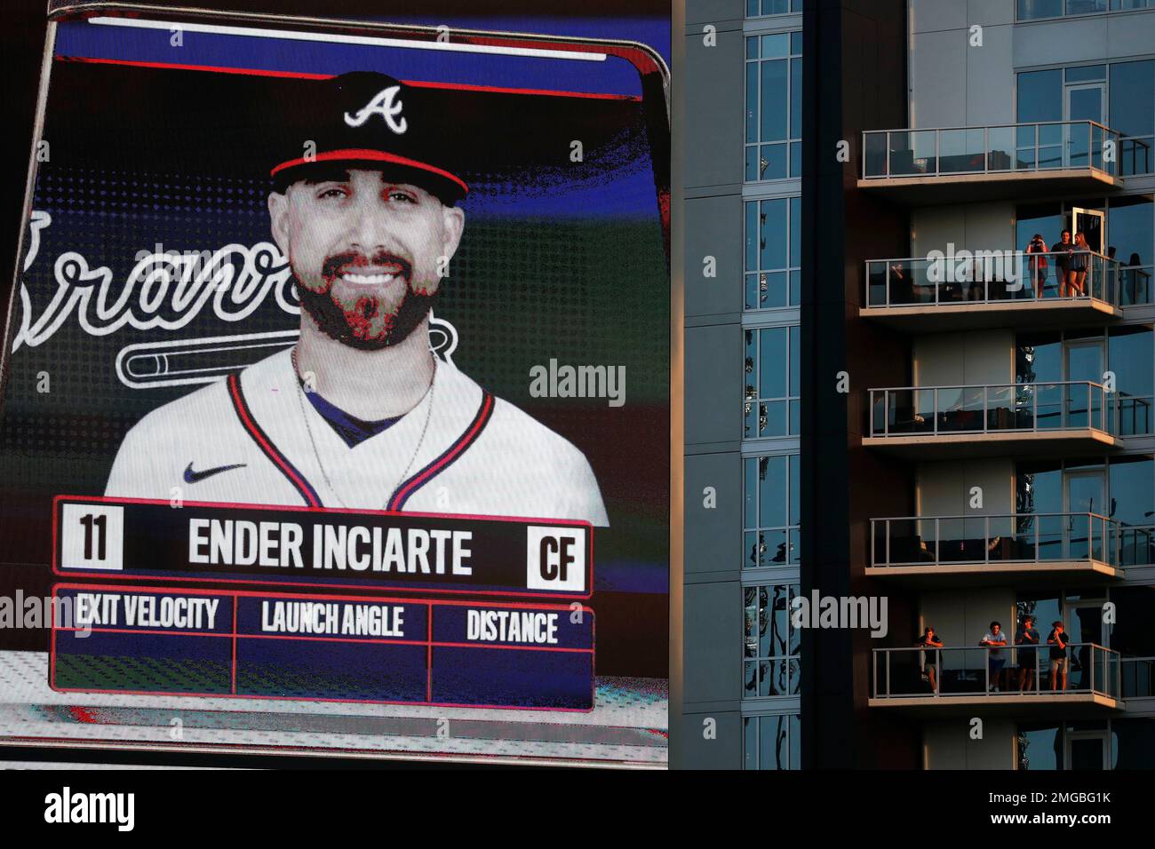 Atlanta Braves fans watch an intrasquad baseball game from hotel ...