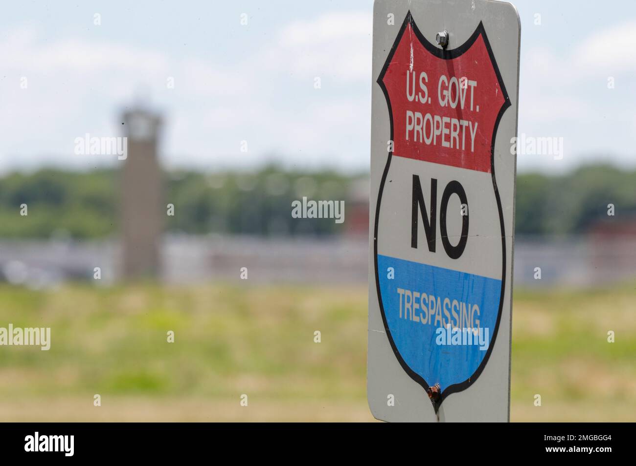 A no trespassing sign at the federal prison in Terre Haute, Ind., is ...